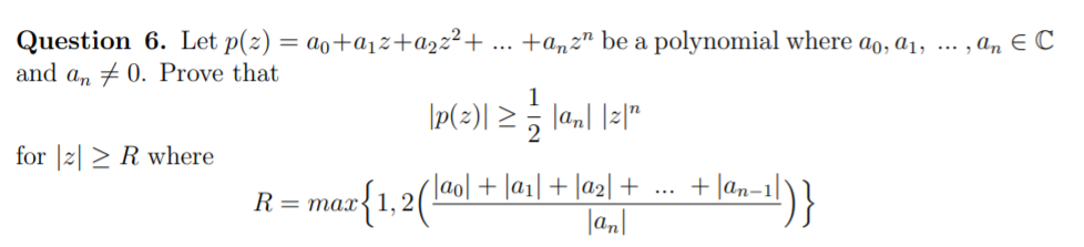 Solved Question 6. Let p(x) = do +ajz+a2z2+ tanz" be a | Chegg.com