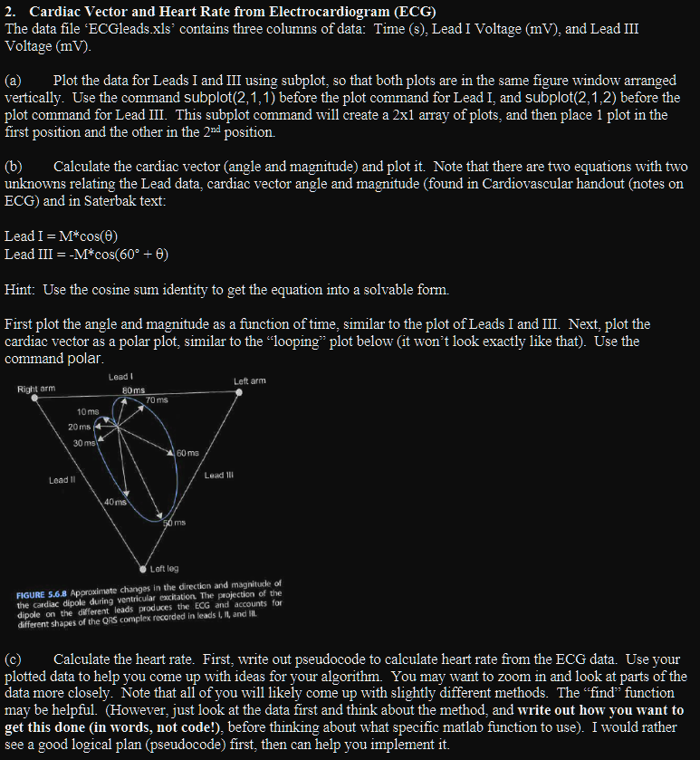 2. Cardiac Vector and Heart Rate from | Chegg.com