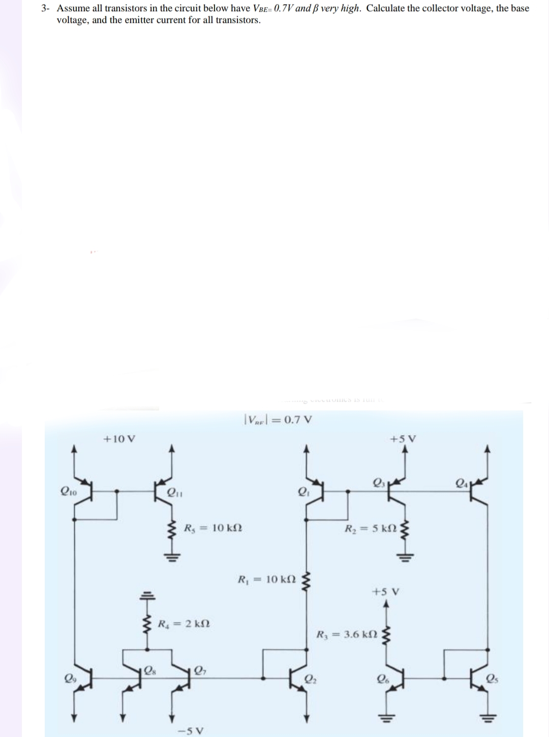 Solved 3- ﻿Assume all transistors in the circuit below have | Chegg.com