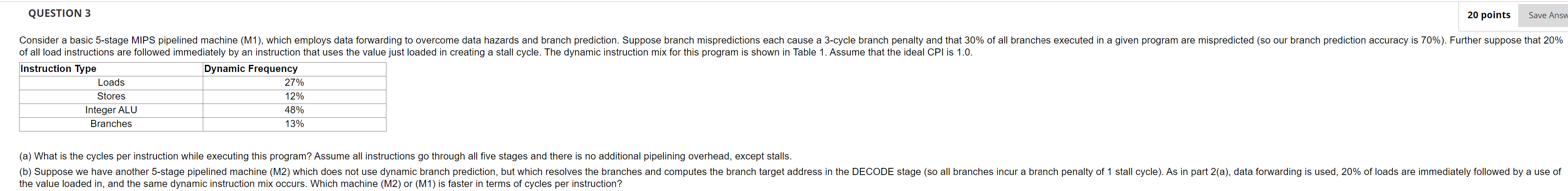 Solved Consider a basic 5 -stage MIPS pipelined machine | Chegg.com
