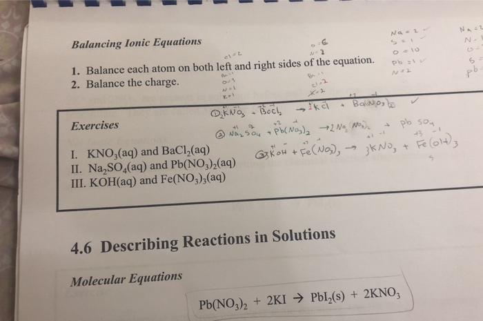 Solved Balancing lonic Equations 1. Balance each atom on | Chegg.com