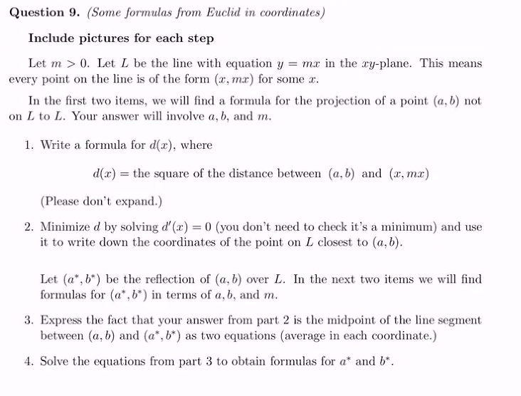 Solved Question 9. (Some formulas from Euclid in | Chegg.com