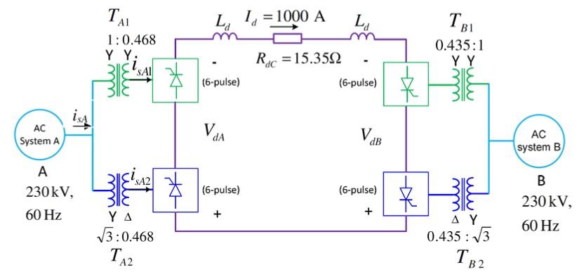 Solved A 12 Pulse Hvdc Interconnects Two 230 Kv Ac Systems