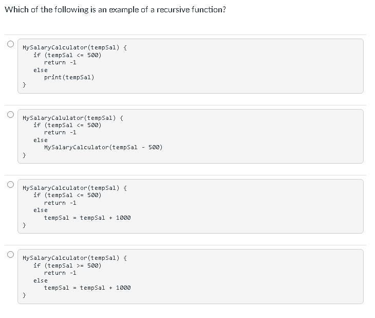 Solved Which of the following is an example of a | Chegg.com