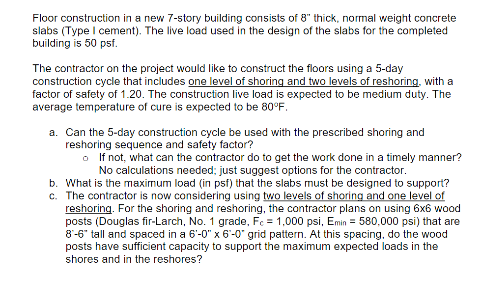 Floor construction in a new 7-story building consists | Chegg.com