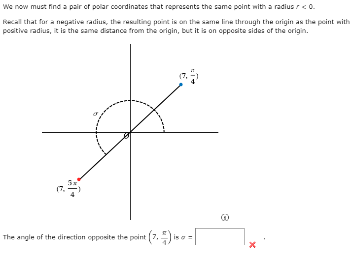 Solved We now must find a pair of polar coordinates that | Chegg.com