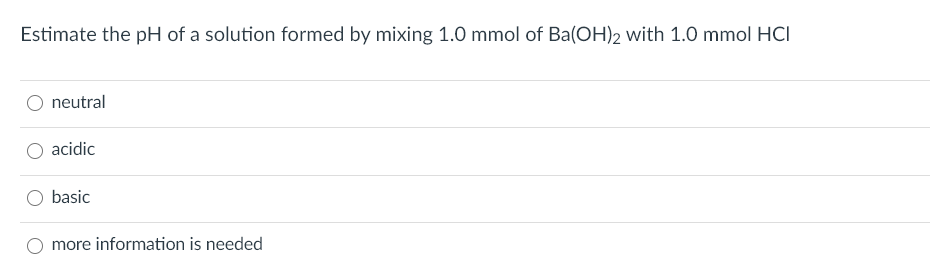 Solved Estimate the pH of a solution formed by mixing 1.0 | Chegg.com
