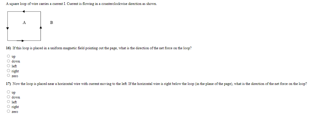 Solved A square loop of wire carries a current I. Current is | Chegg.com
