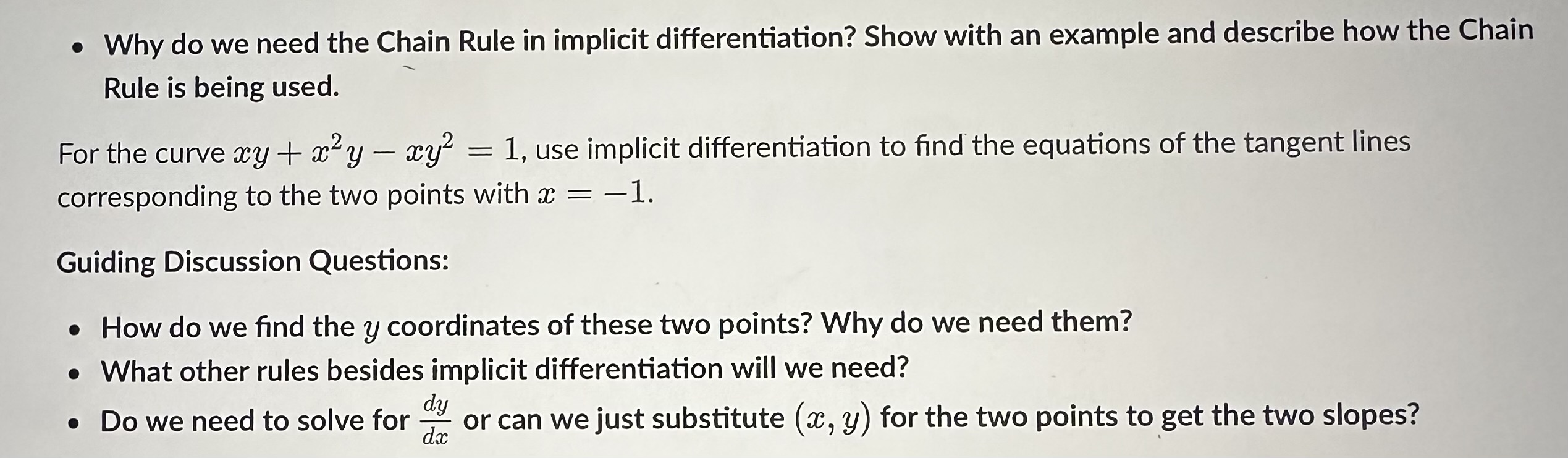 Solved Why Do We Need The Chain Rule In Implicit 