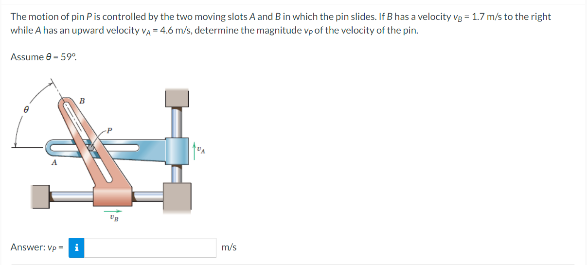 Solved The motion of pin P ﻿is controlled by the two moving | Chegg.com