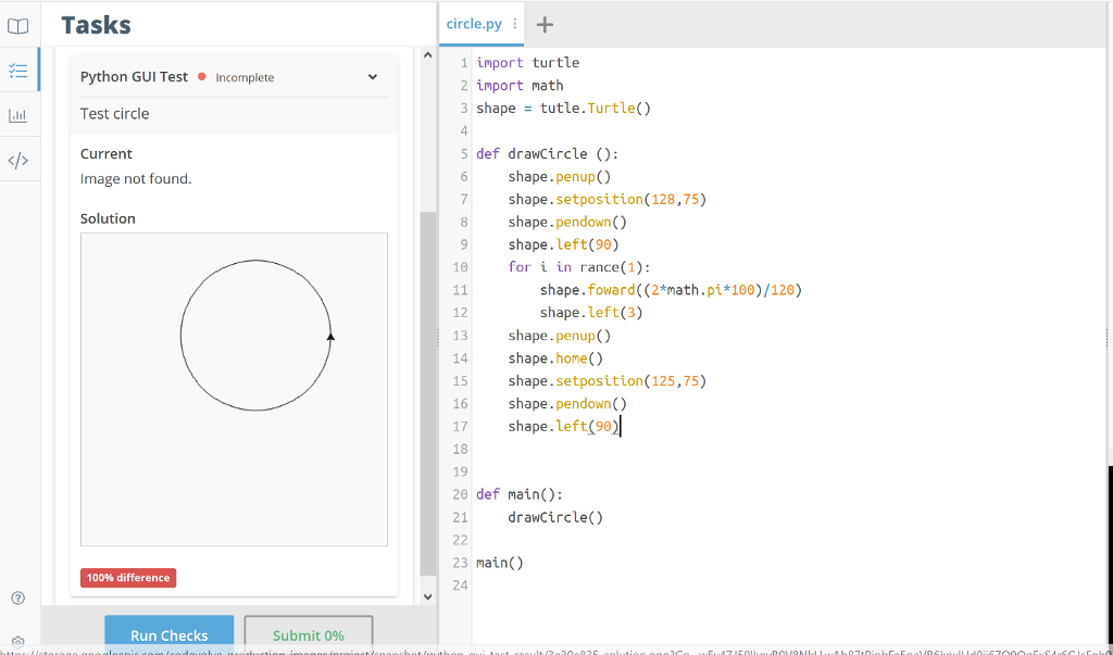 Solved [O Instructions circle.py 1 import turtle 2 import | Chegg.com