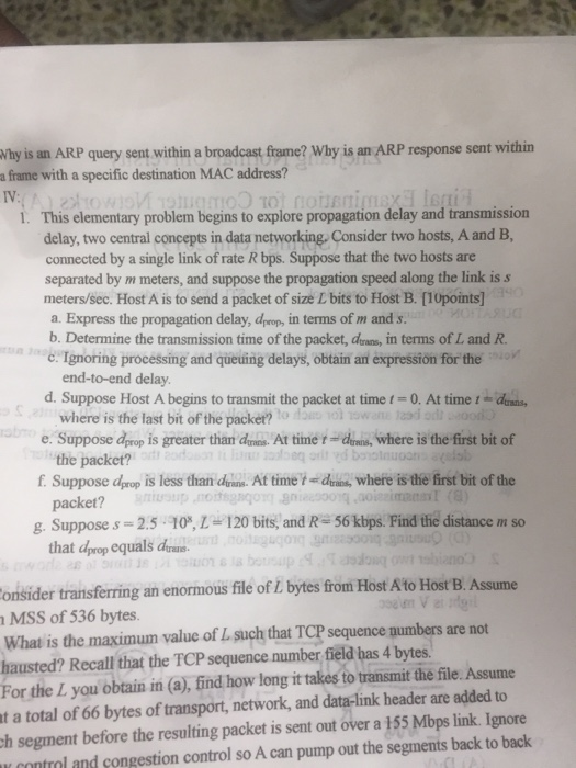 Solved Why is an ARP query sent within a broadcast frame? | Chegg.com