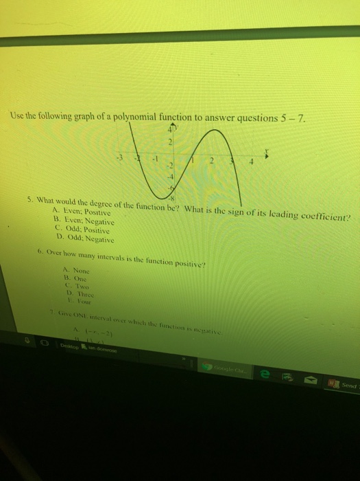 Solved Use the following graph of a polynomial function to | Chegg.com