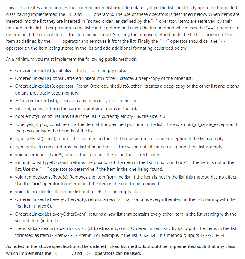 Solved (LinkedList.h) #ifndef ORDEREDLINKEDLIST_H #define | Chegg.com