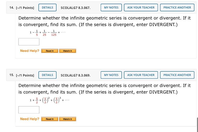 Solved 14. [-/1 Points) DETAILS SCOLALG7 8.3.067. MY NOTES | Chegg.com