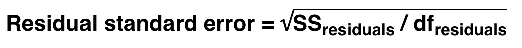 Solved R reports the "Residual standard error" in the model | Chegg.com