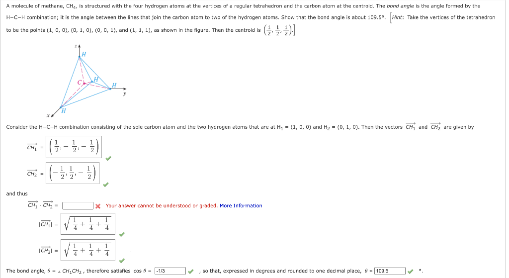 Solved A molecule of methane, CH4, is structured with the | Chegg.com