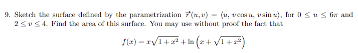 Solved Sketch the surface defined by the parametrization | Chegg.com