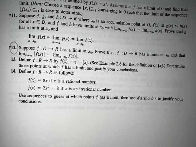 Solved limit. (Hint: Choose a sequence by f(x)=xx. Assume | Chegg.com