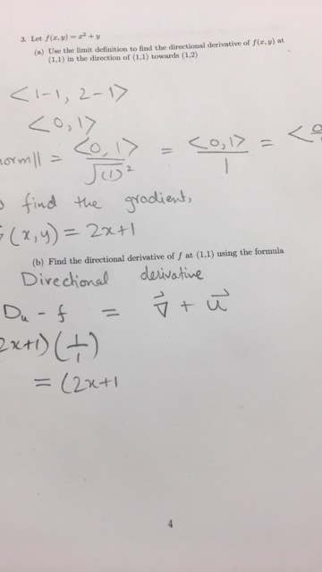 Solved (a) Use the limit definition to find the directional | Chegg.com