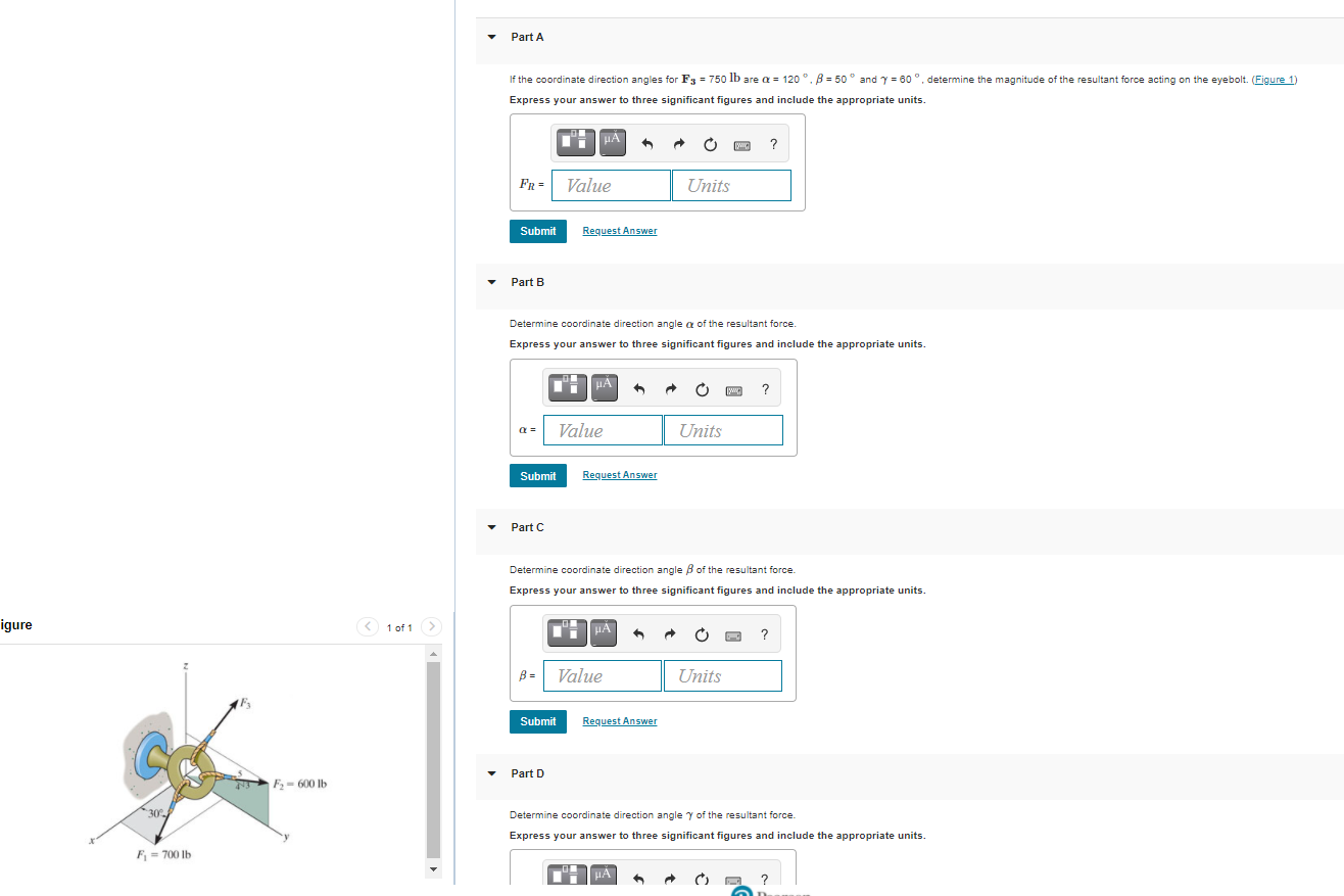 Solved Part A If the coordinate direction angles for F3 = | Chegg.com
