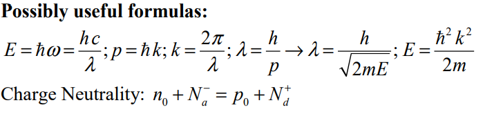 Solved Possibly useful formulas: hc 2π h E =ħo=",; | Chegg.com