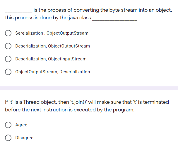 Solved is the process of converting the byte stream into an | Chegg.com