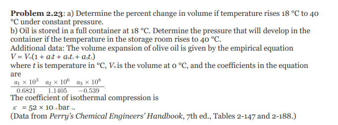 Solved Problem 2.23: a) Determine the percent change in | Chegg.com