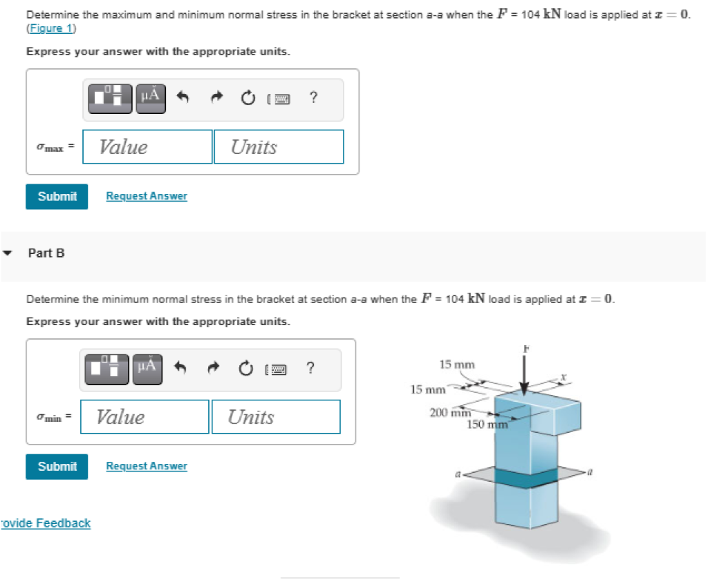 Solved Determine the maximum and minimum normal stress in | Chegg.com