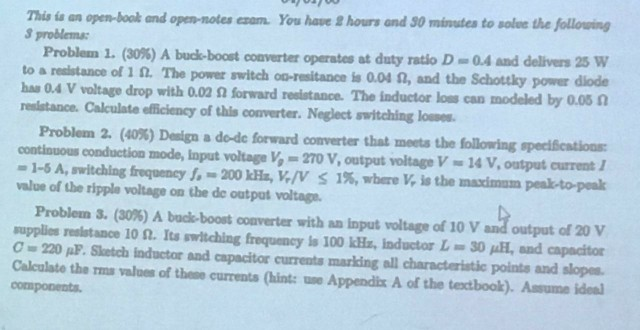 Solved This is an open-book and open-notes exam. You have 2 | Chegg.com