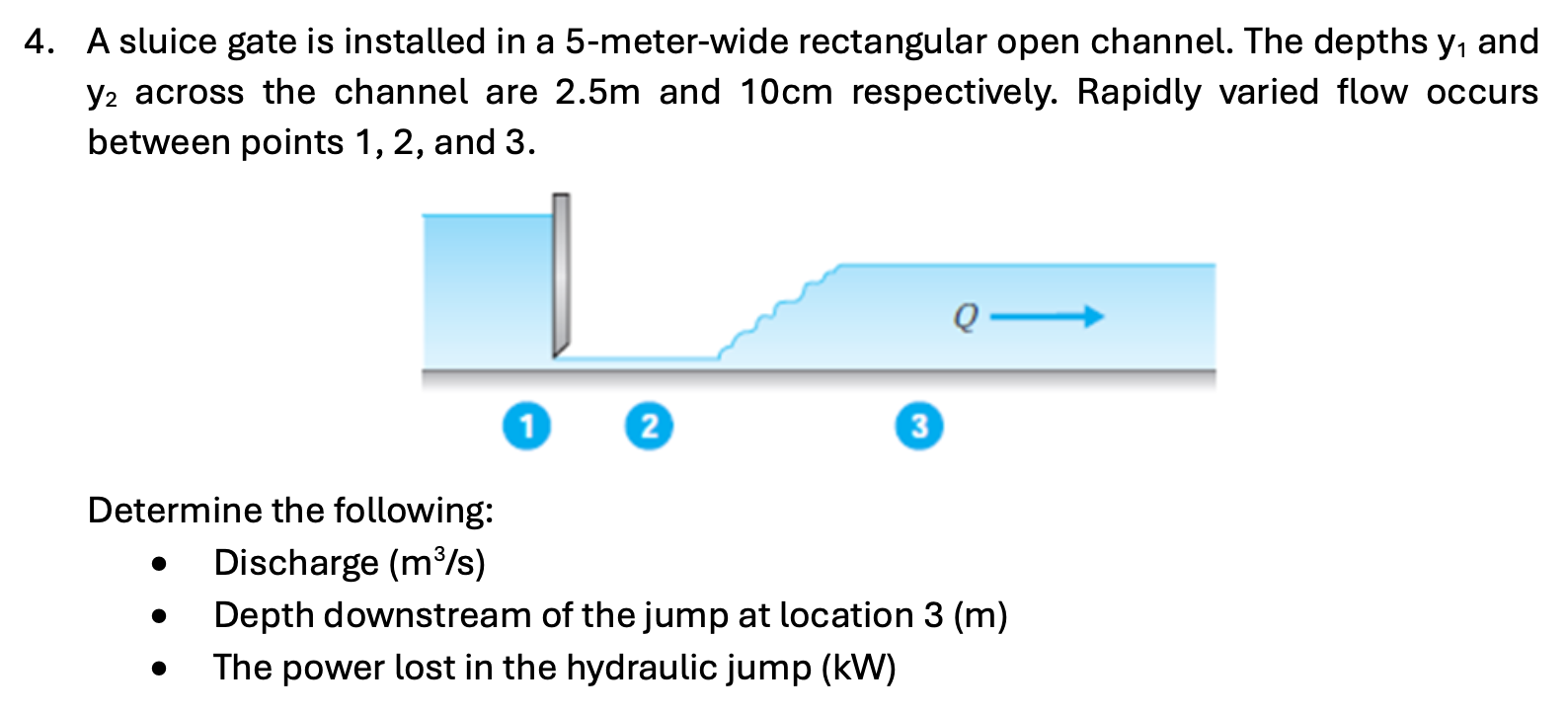 Solved Determine the following:Discharge (m3s)Depth | Chegg.com