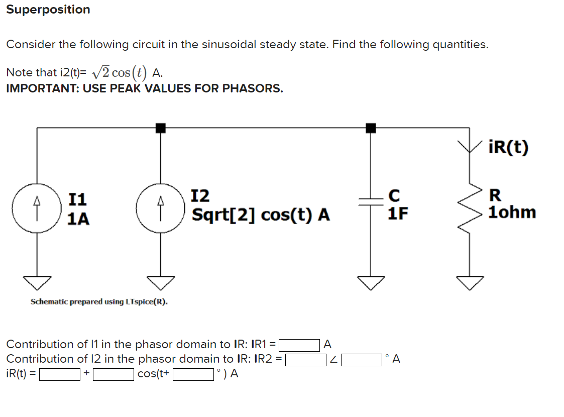 Solved Superposition Consider the following circuit in the | Chegg.com