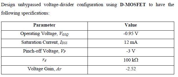 Solved Design unbypassed voltage-divider configuration using | Chegg.com