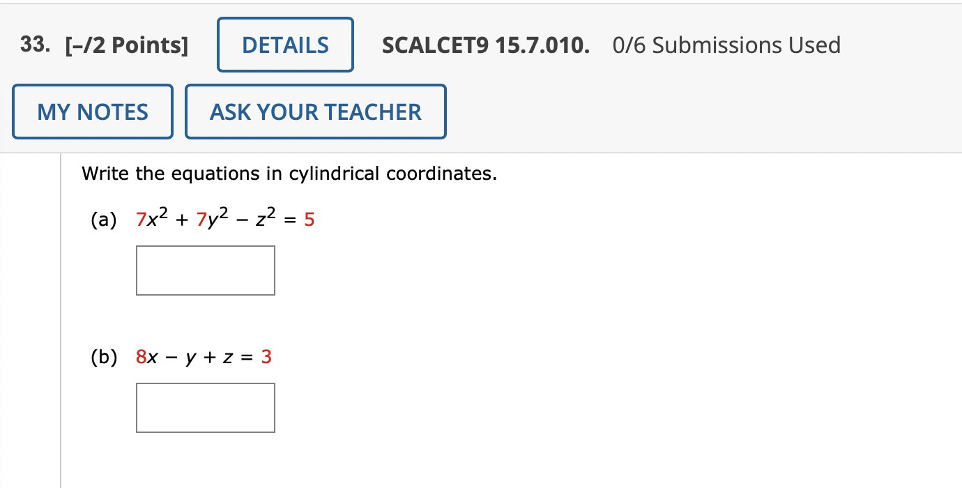 Solved -//2 Points] SCALCET9 15.7.010. O/6 Submissions Used | Chegg.com
