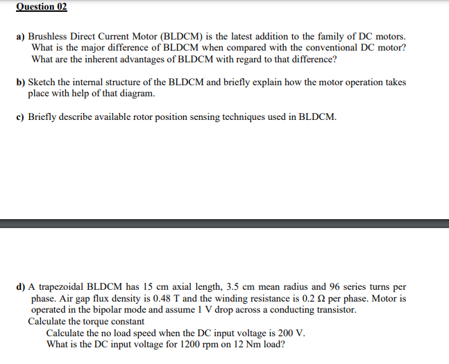 Solved Question 1 a) What is an Electrical Drive? Briefly | Chegg.com