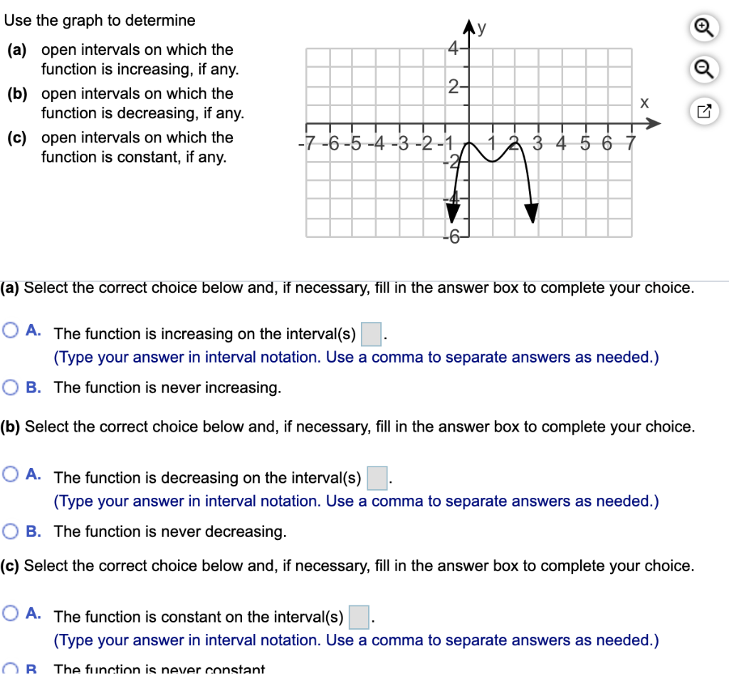 Solved 4- Q Use the graph to determine (a) open intervals on | Chegg.com