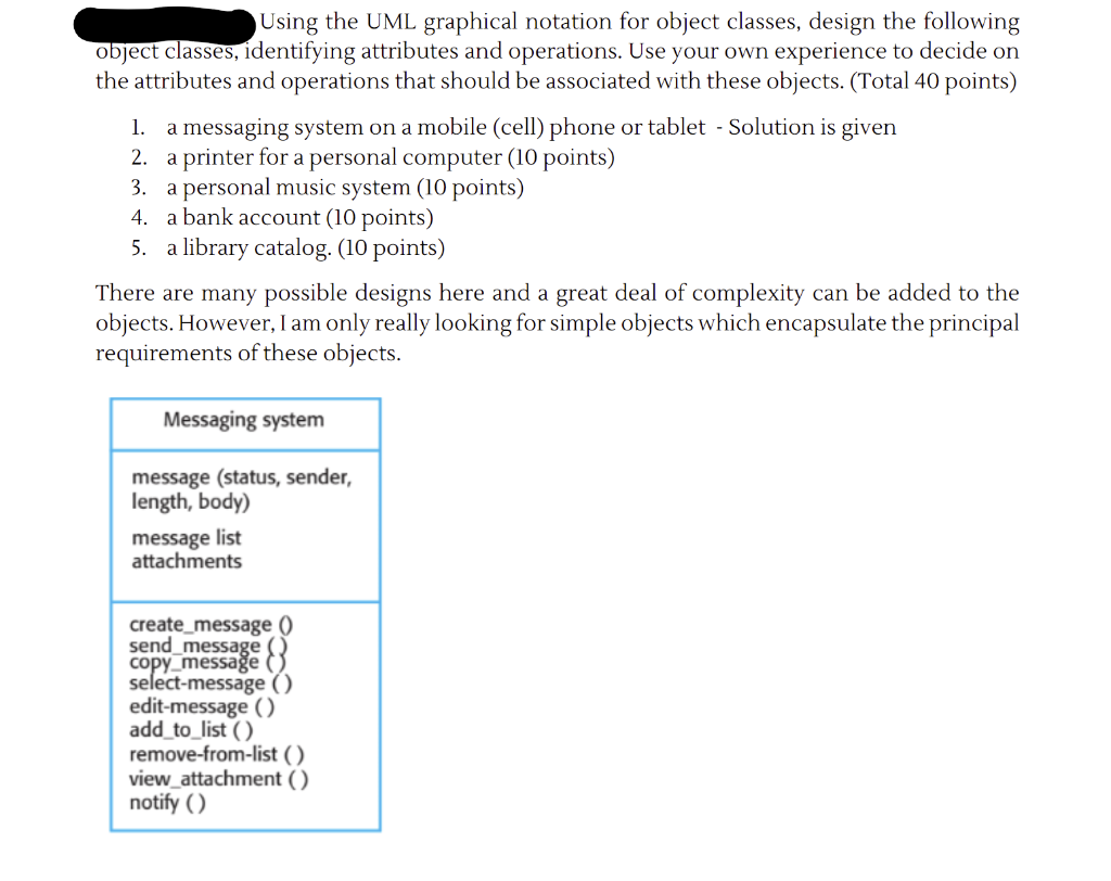 Solved Using the UML graphical notation for object classes, | Chegg.com Solved Using the UML graphical notation for object classes, | Chegg.com