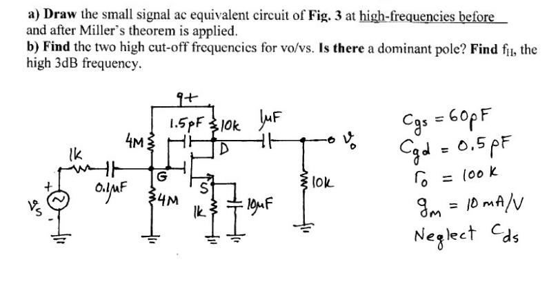 a) Draw the small signal ac equivalent circuit of | Chegg.com