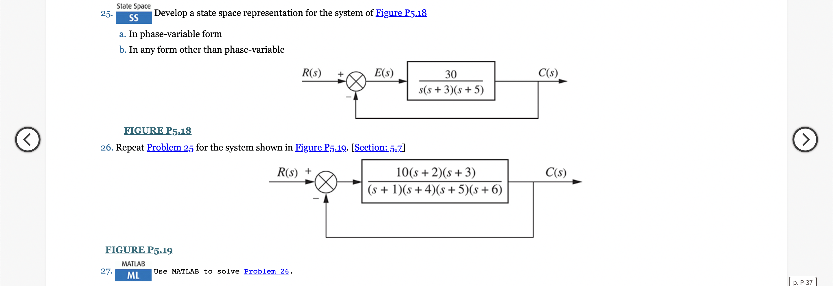 Solved 25. State Space SS Develop a state space | Chegg.com