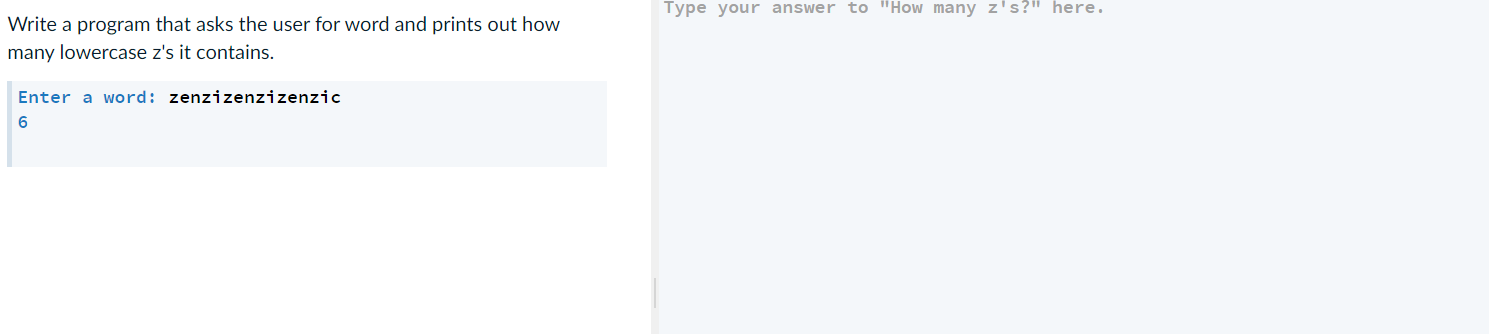 Solved Type your answer to "How many z's?" here. Write a | Chegg.com