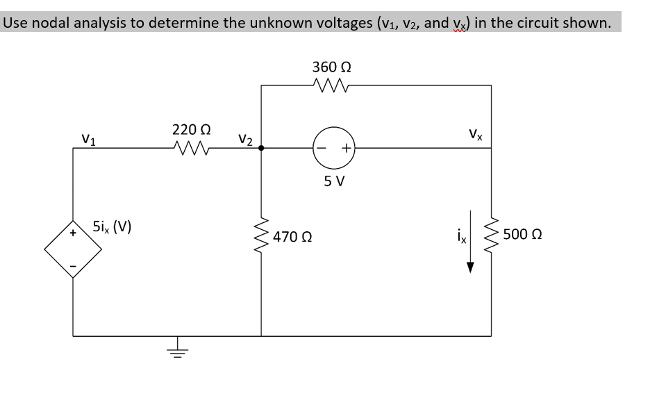 Solved Use nodal analysis to determine the unknown voltages | Chegg.com