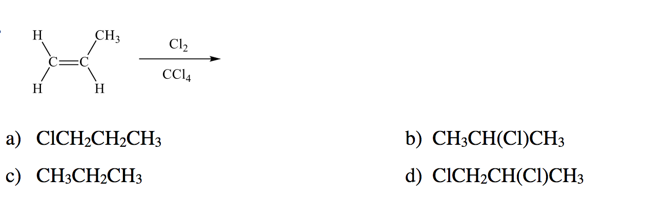 Solved H CH3 Cl2 H2O H H a) CICH2CH(OH)CH3 b) HOCH2CH(C1)CH3 | Chegg.com