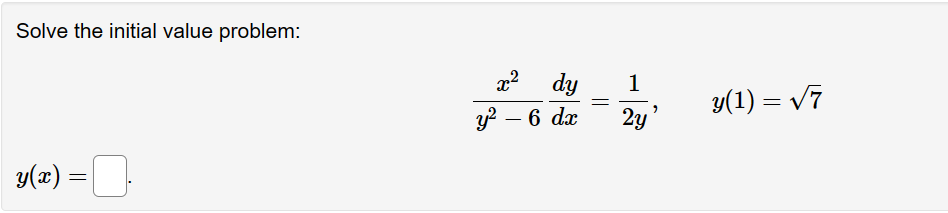 Solved Solve the initial value problem: | Chegg.com