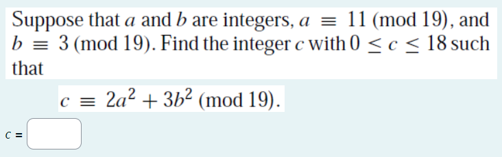 Solved Suppose That A And B Are Integers A≡11mod19 And 