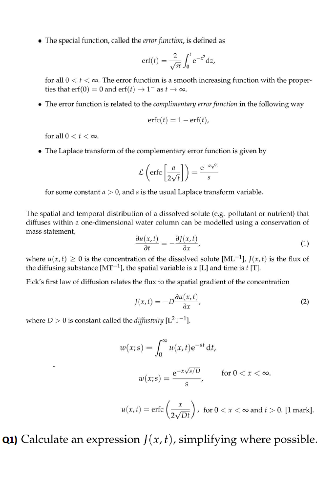 Solved • The special function, called the error function, is | Chegg.com