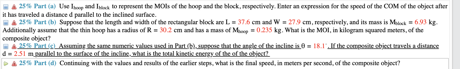 Solved (9\%) Problem 9: An L×W rectangular block of material | Chegg.com