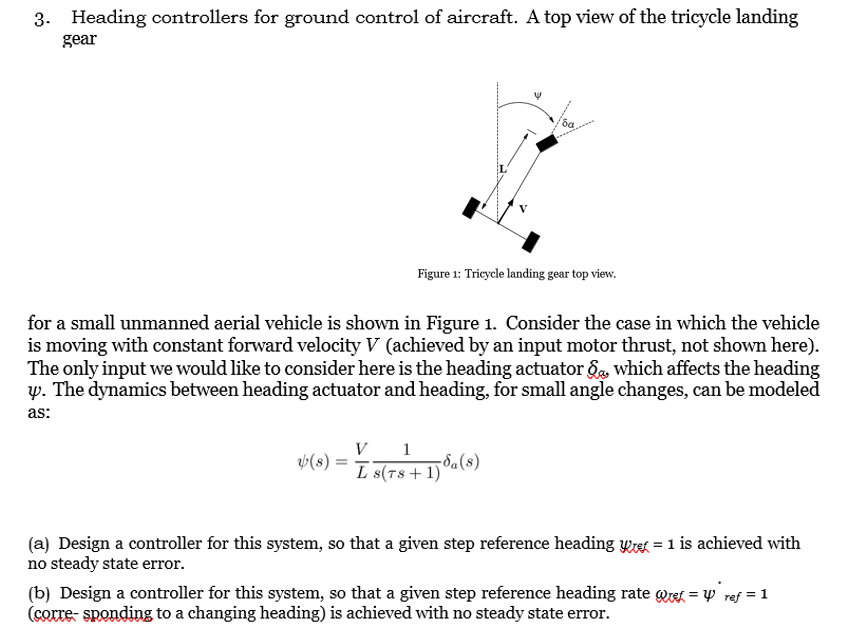 Solved Heading controllers for ground control of aircraft. A | Chegg.com