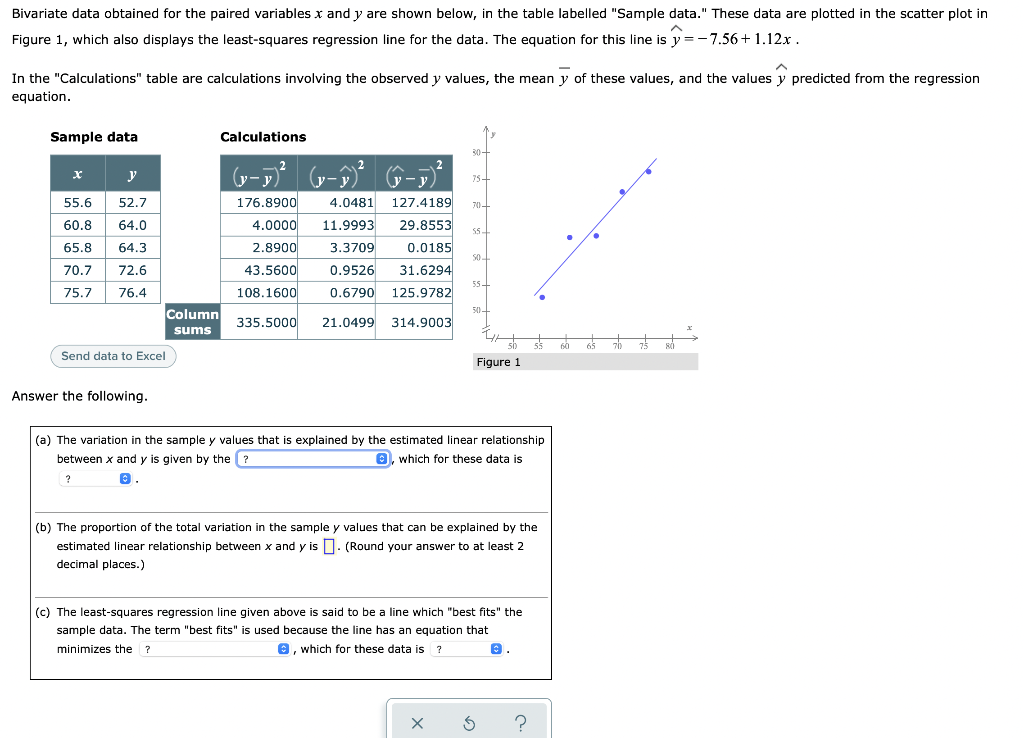 Solved Bivariate data obtained for the paired variables x | Chegg.com