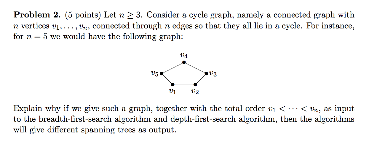 Solved Problem 2. (5 points) Let n > 3. Consider a cycle | Chegg.com