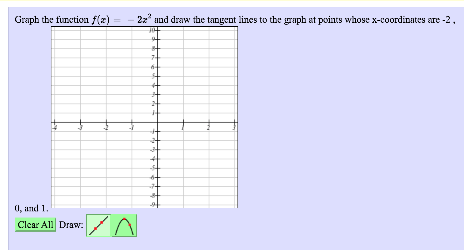 Solved Graph the function f(x) = – 2x2 and draw the tangent | Chegg.com